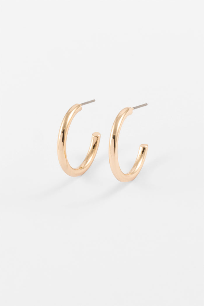 GOLD MEDIUM TUBULAR C SHAPED HOOP