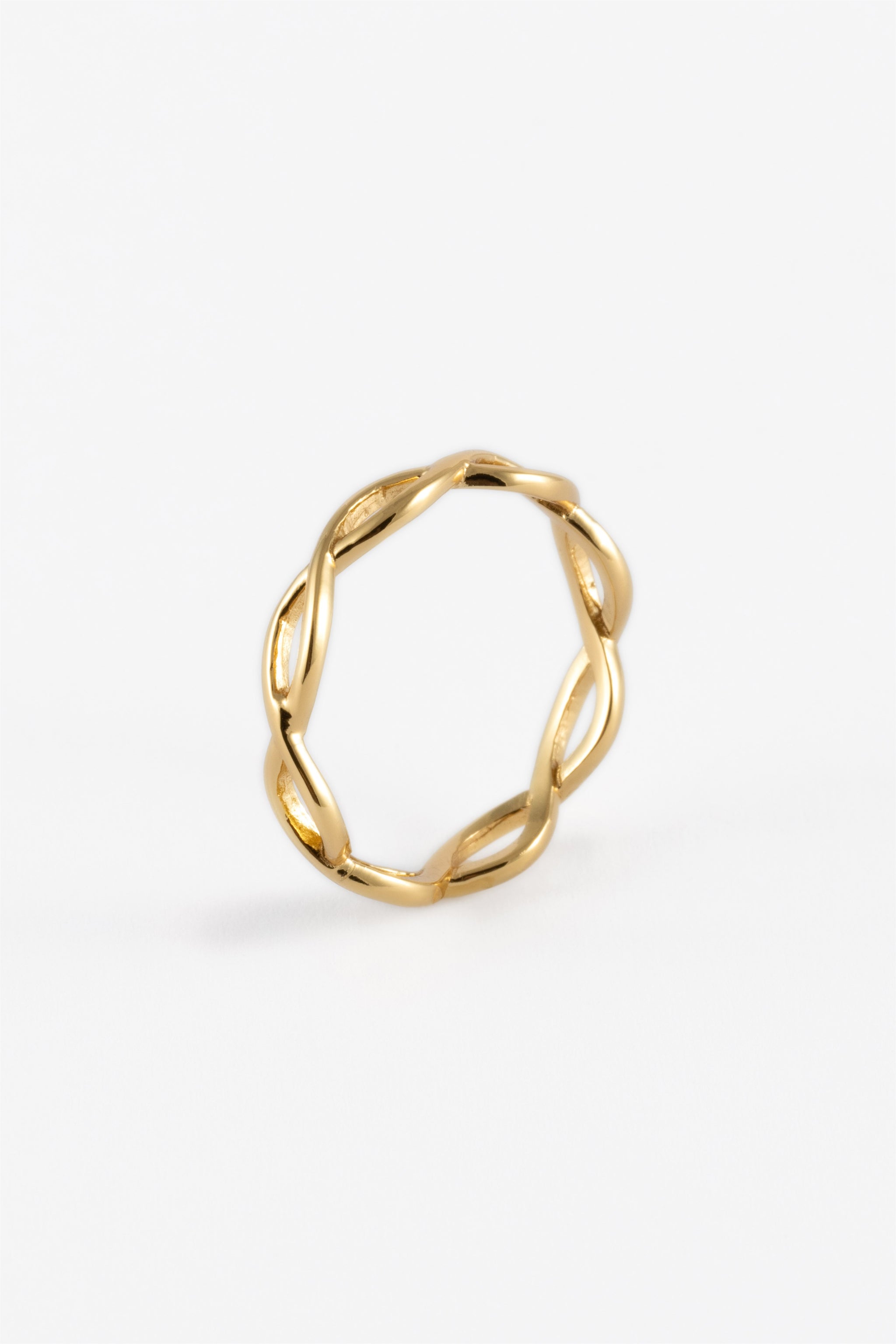 STERLING SILVER GOLD BRAID BAND RING S/M
