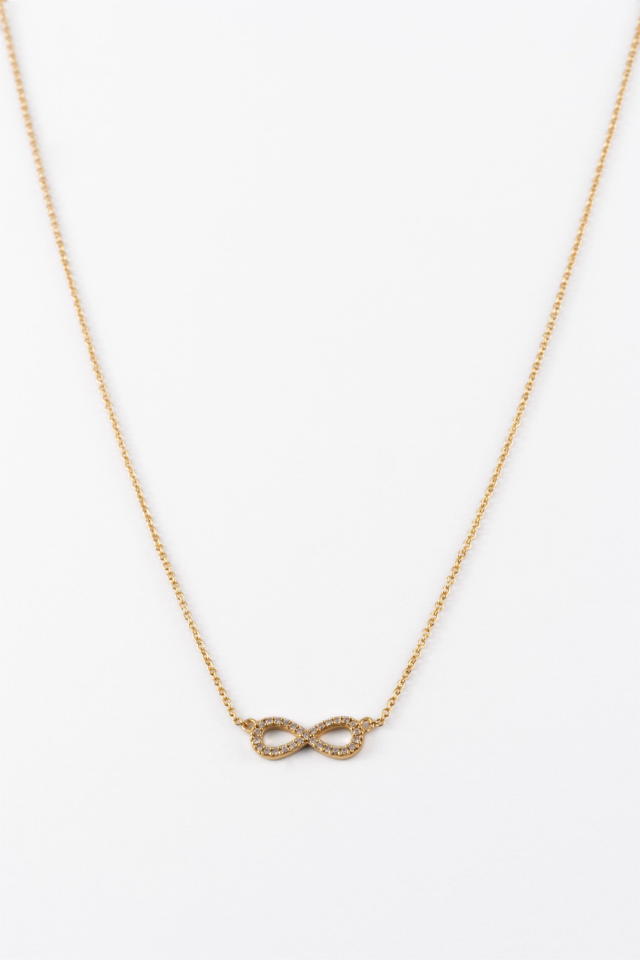 STERLING SILVER GOLD PAVE CZ INFINITY SYMBOL