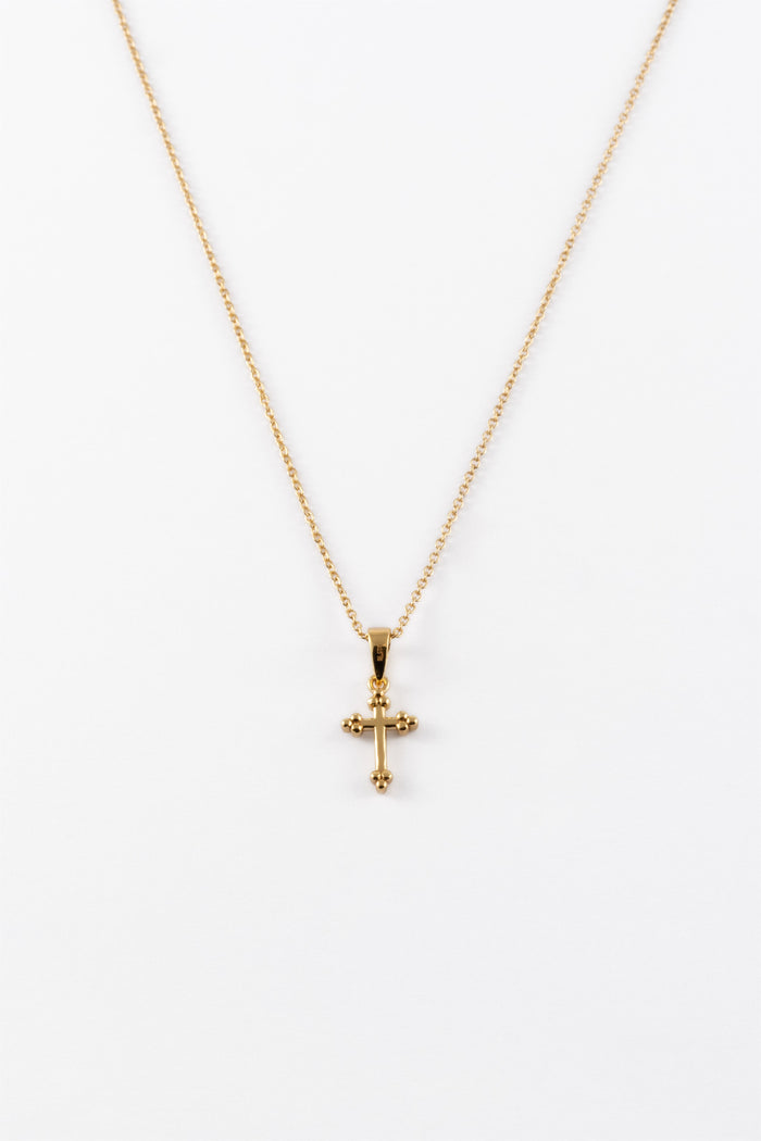 STERLING SILVER GOLD BOTONNEE CROSS PENDANT