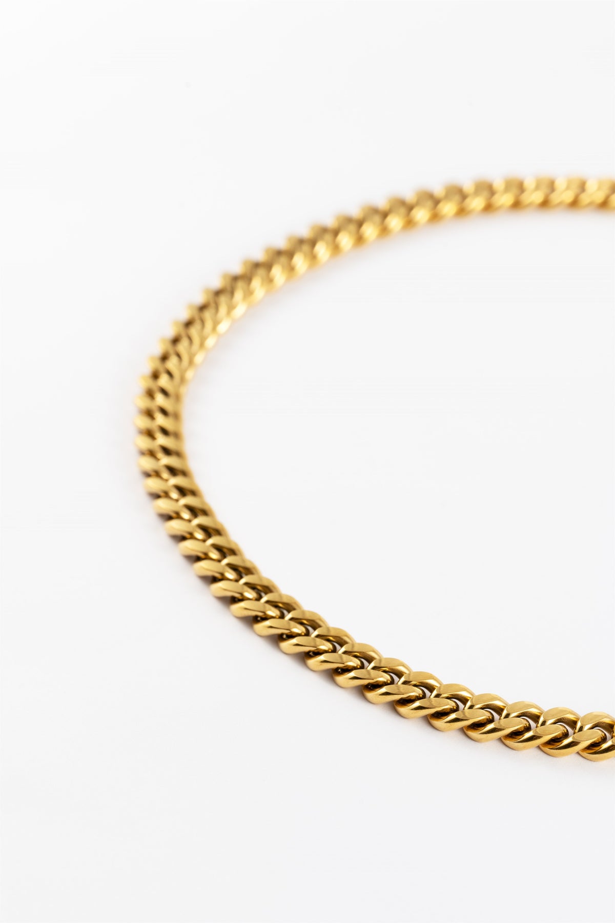 WATERPROOF GOLD CURB CHAIN LINK NECKLACE