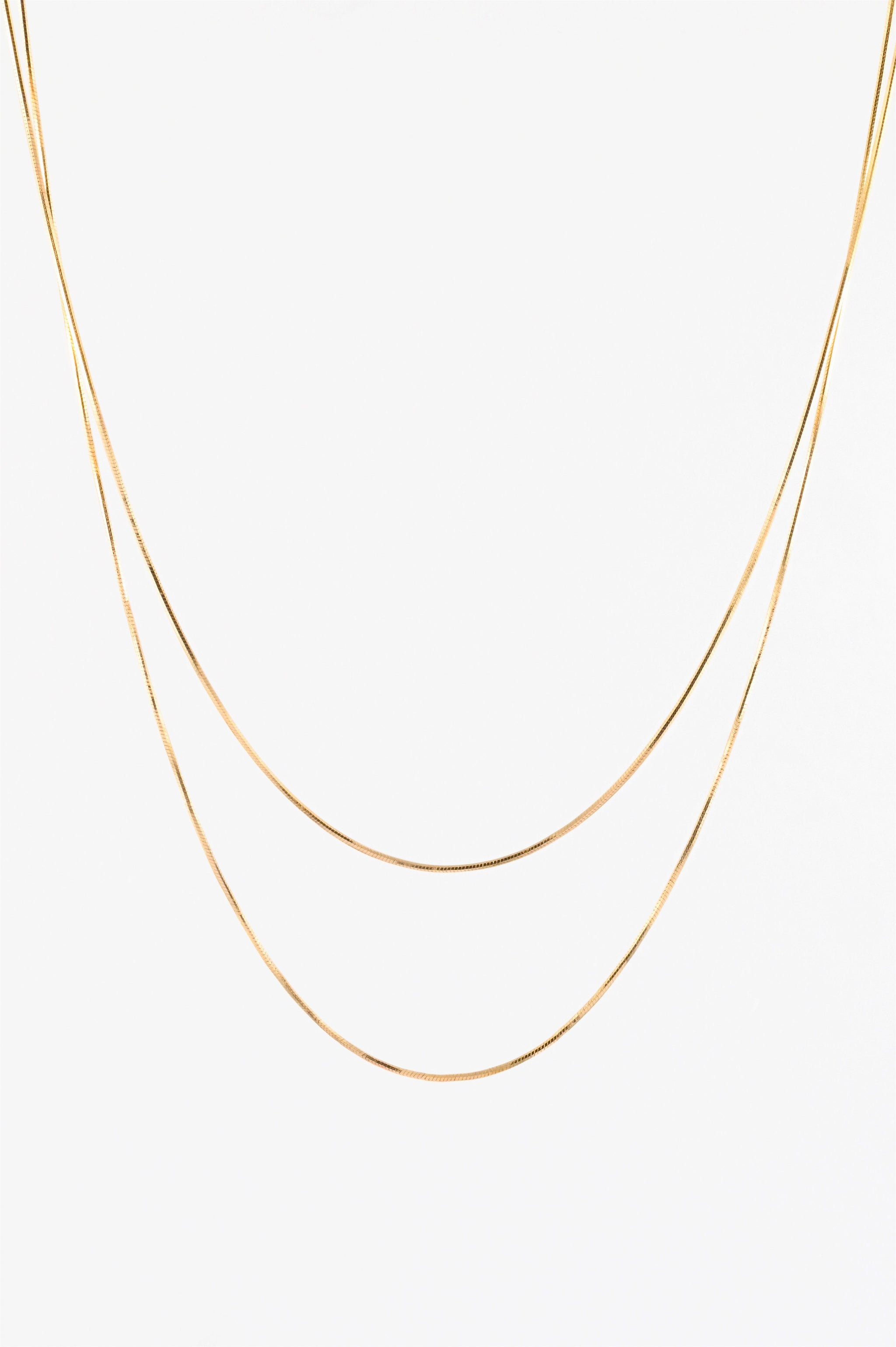 LONG GOLD DOUBLE STRAND CHAIN NECKLACE