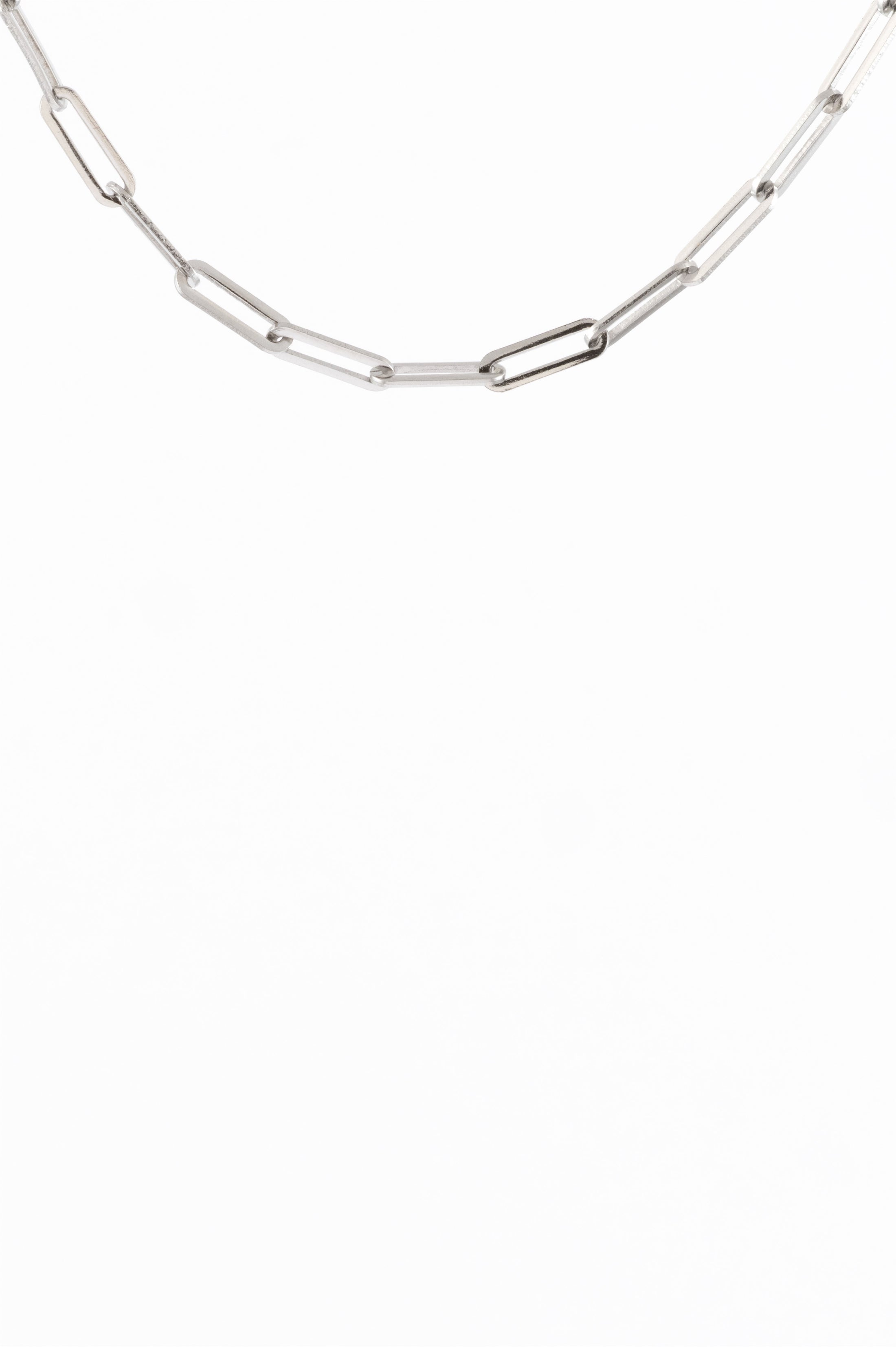 WATERPROOF SILVER SHORT LINK CHAIN NECKLACE