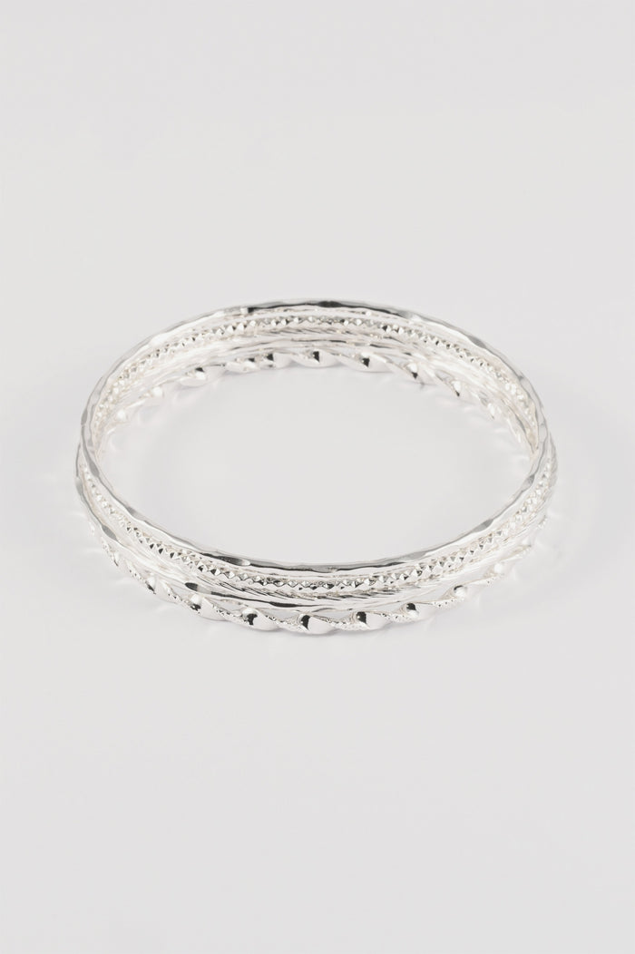SILVER MULTI FINE BANGLE PACK