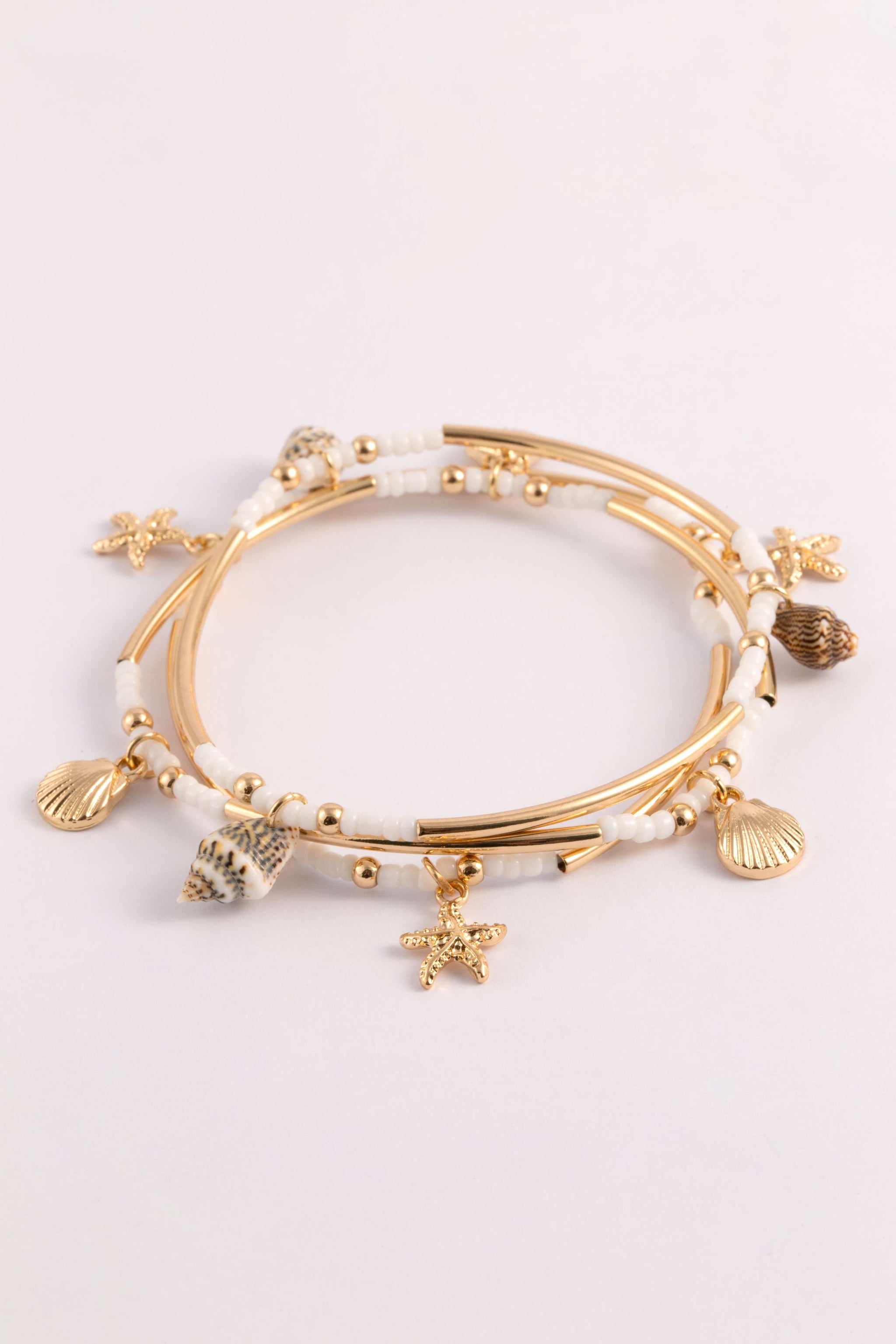 GOLD CONCH SHELL STRETCH 3PACK WRISTWEAR