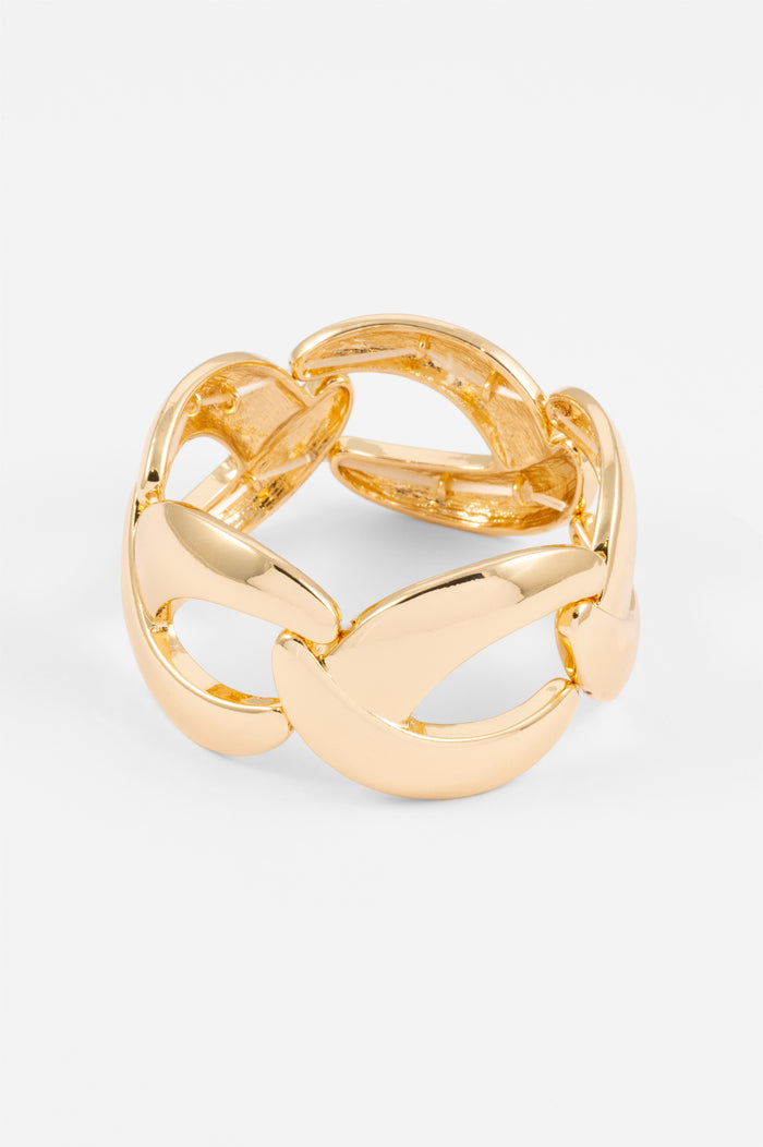 GOLD POLISHED BRAID STRETCH BRACELET WRISTWEAR