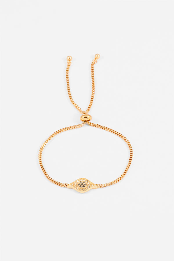GOLD EVIL EYE TOGGLE BRACELET
