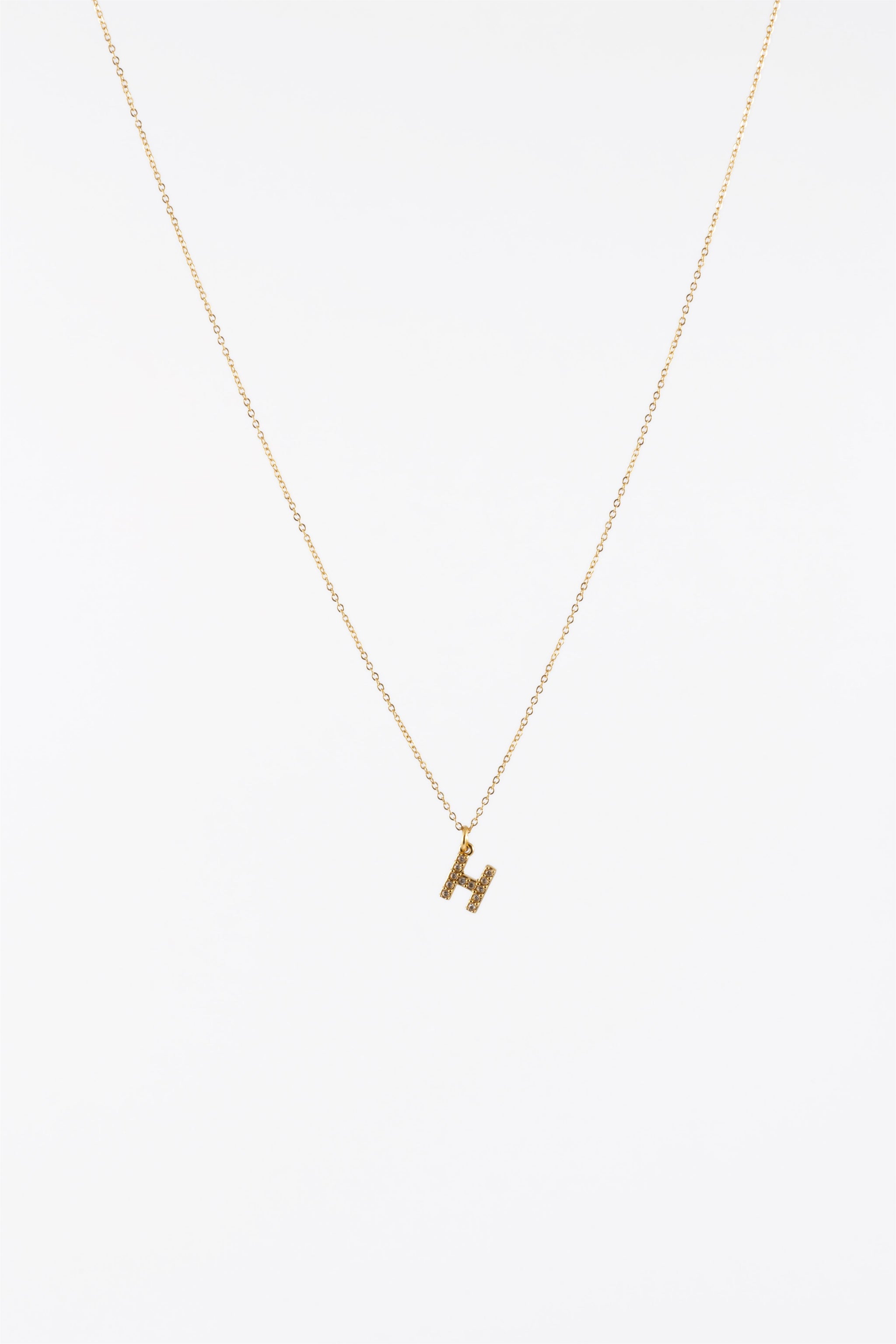 GOLD CZ DIAMANTE INITIAL H CHAIN
