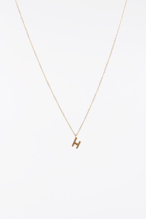 GOLD CZ DIAMANTE INITIAL H CHAIN