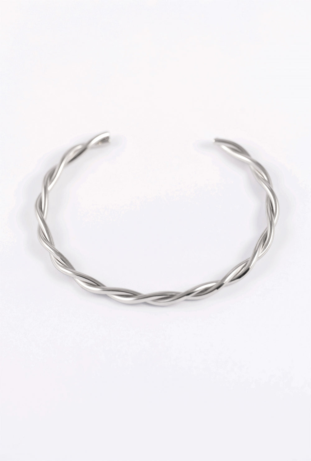 SILVER TWISTED CLASSIC OPEN CUFF BRACELET · SILVE