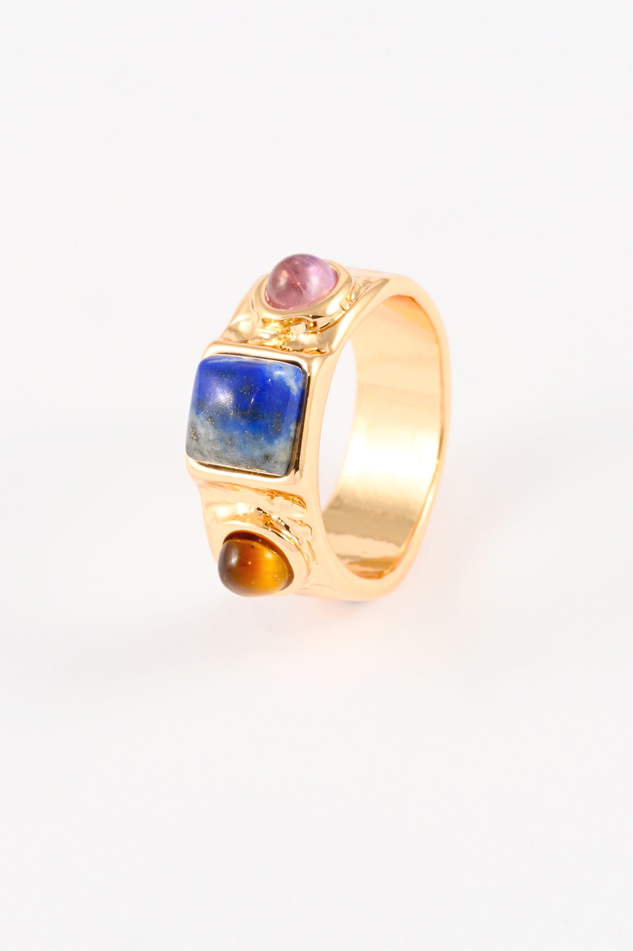 GOLD MAROON GEM STONE RING S/M
