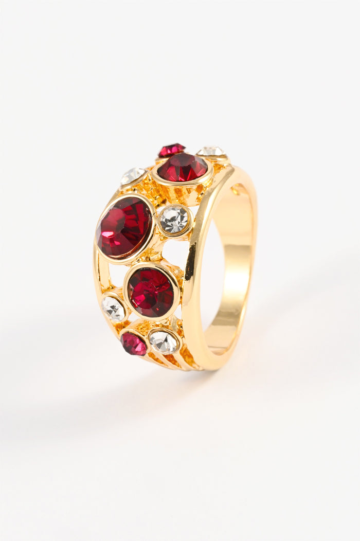 GOLD SCATTER STONE RING M-L