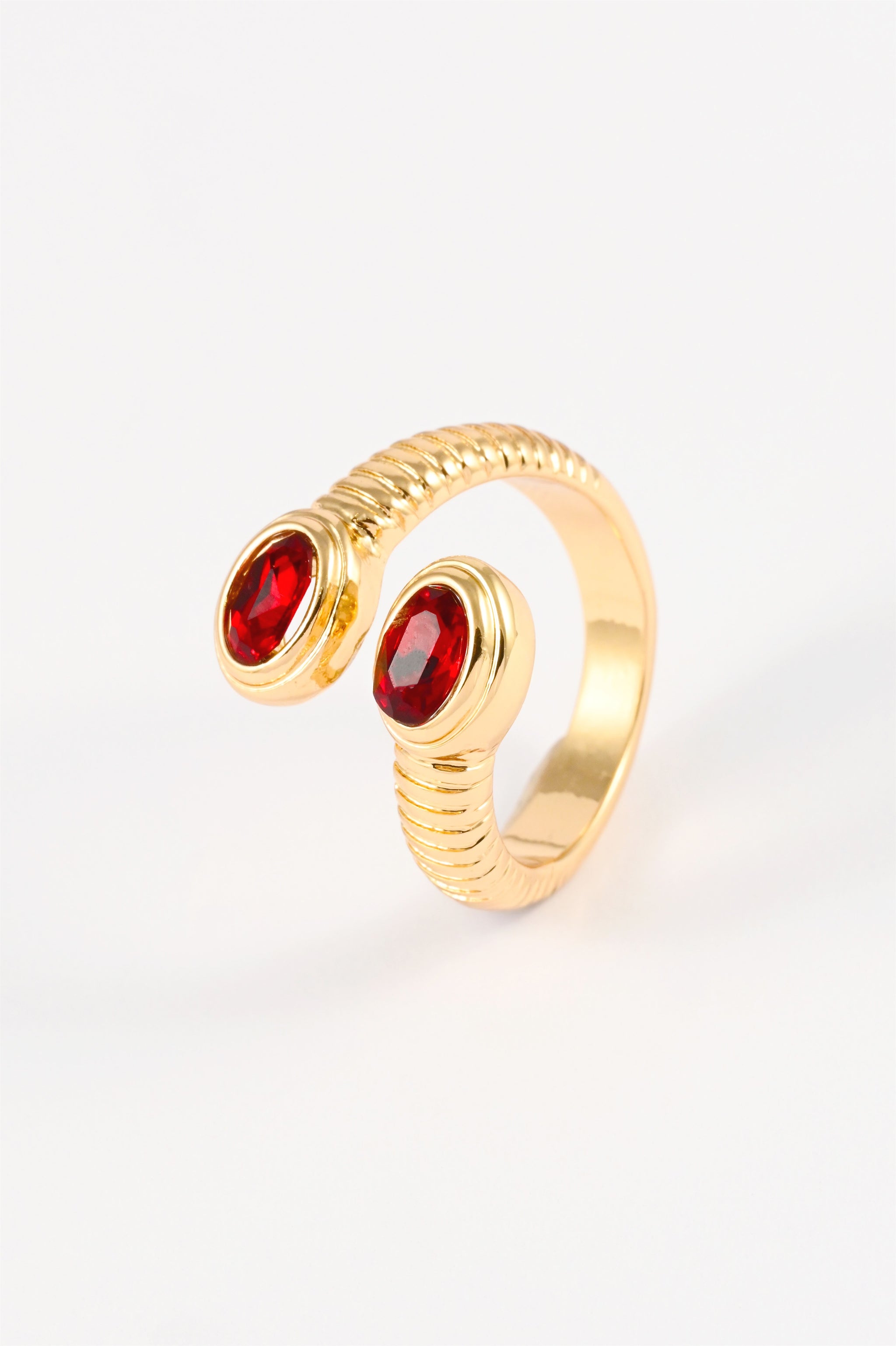 GOLD OVAL STONE WRAP RING M-L