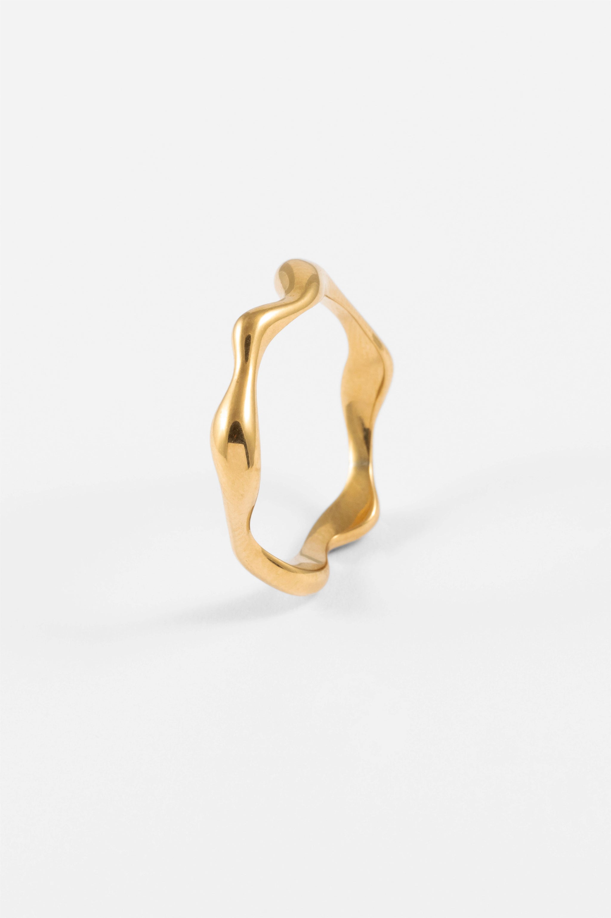 GOLD SQUIGGLE BAND RING - SM