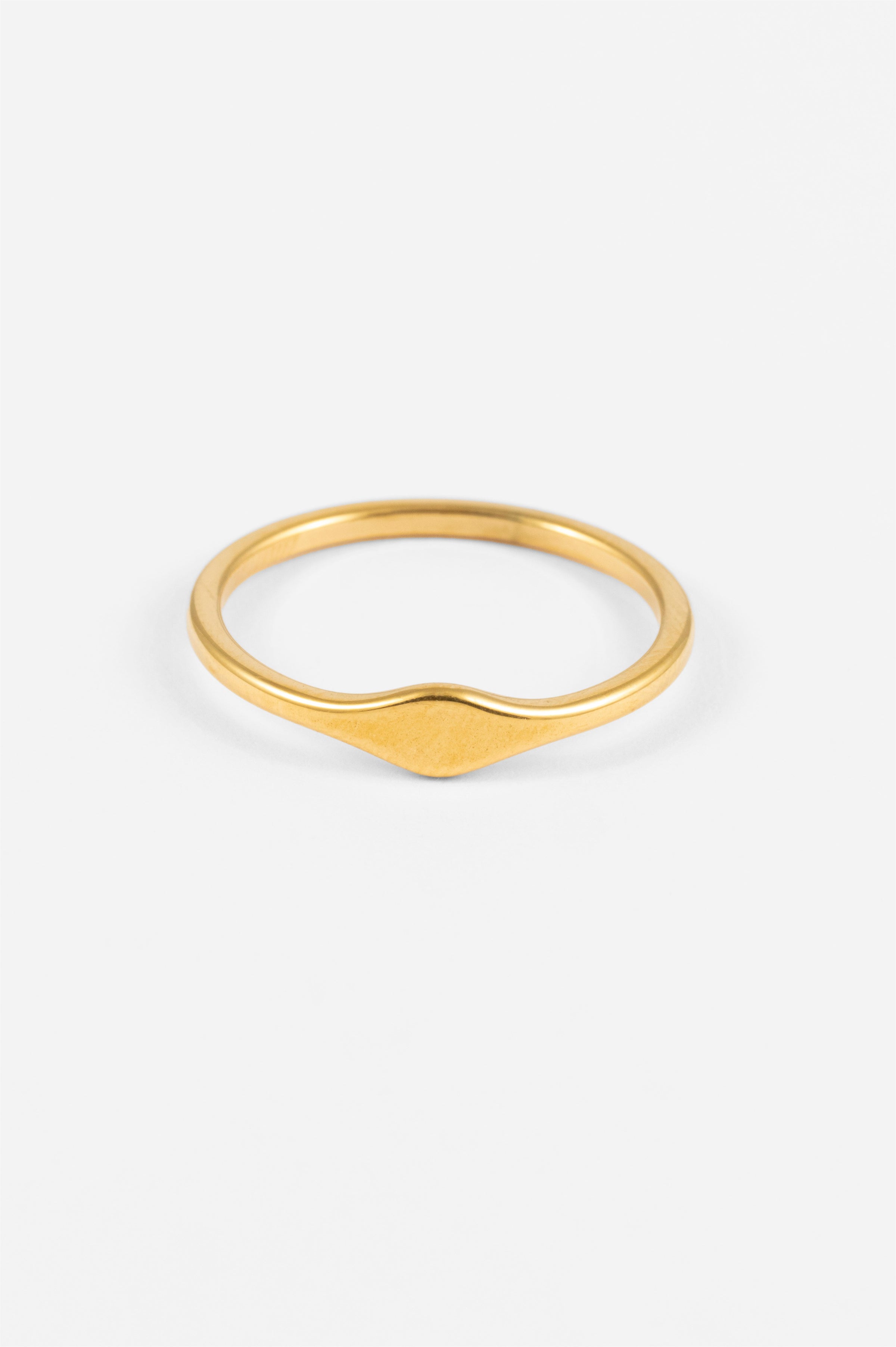 GOLD FINE ROUND SIGNET RING - SM