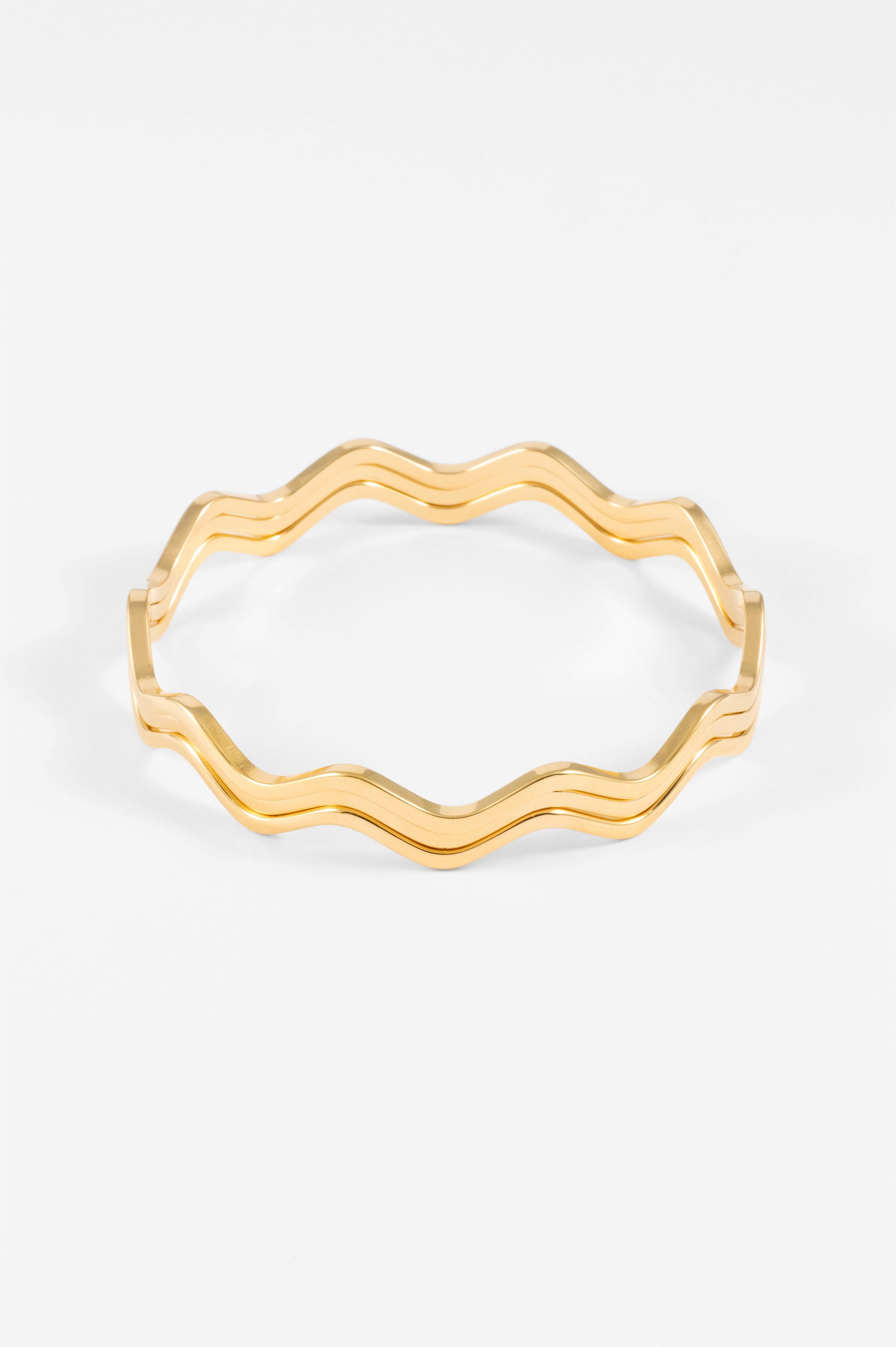 WATERPROOF GOLD MULTI-PACK ZIG ZAG BANGLES