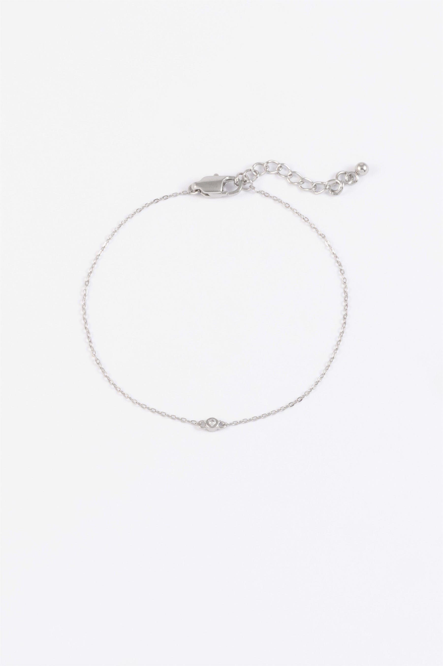 WATERPROOF SILVER CHAIN MINI CRYSTAL BRACELET