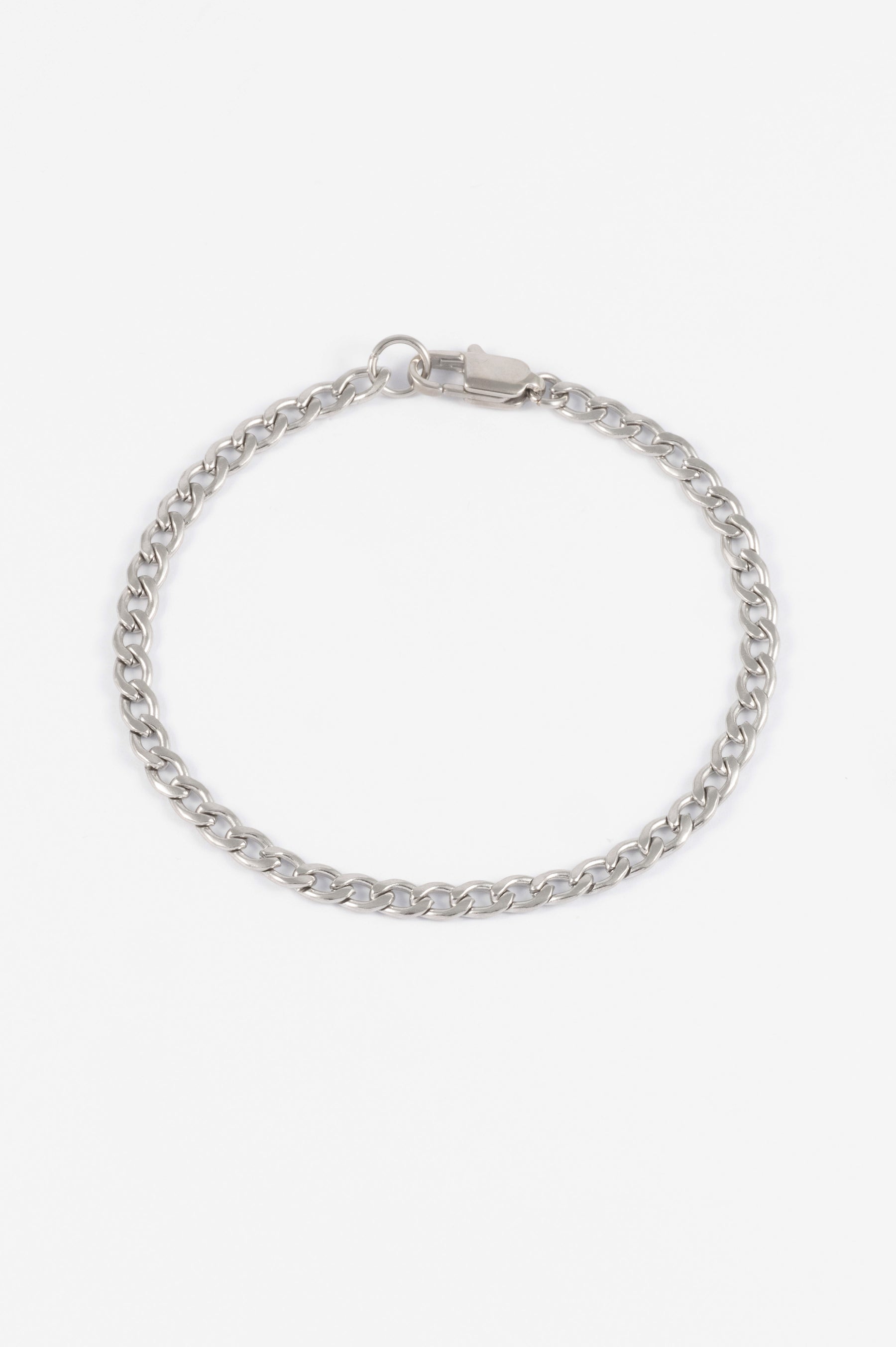 RHODIUM 5MM WIDE CHAIN BRACELET