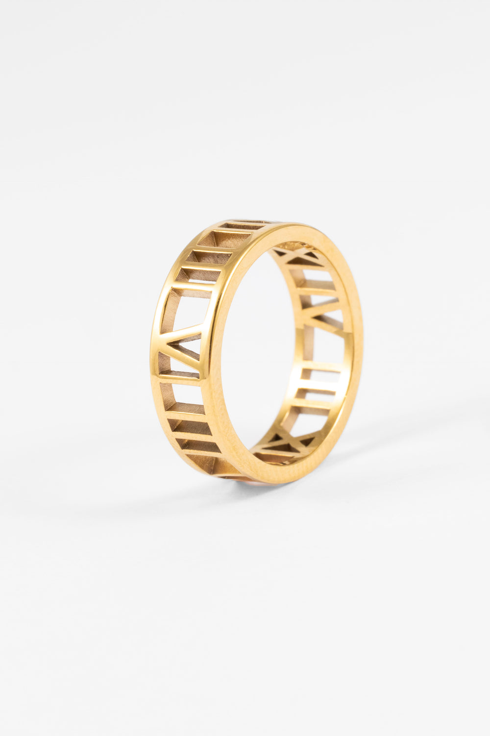 WP GOLD ROMAN NUMERALS BAND RING - ML