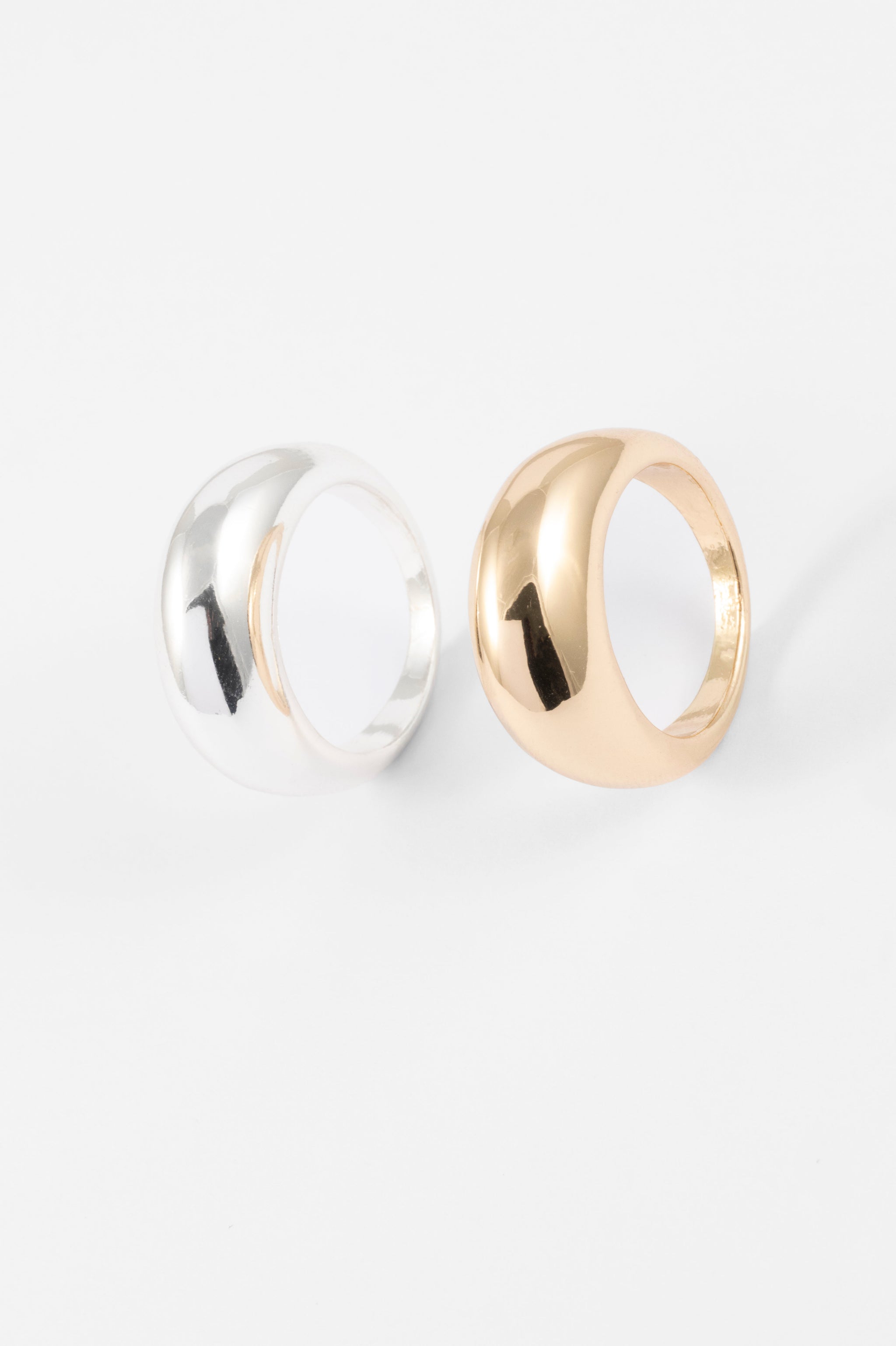 TWO-TONE CHUBBY POLISHED RING 2 PACK ML